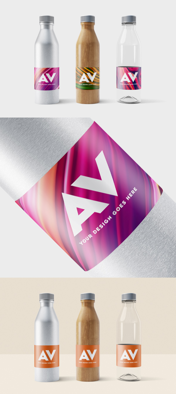 3 Bottles Mockup | AlienValley