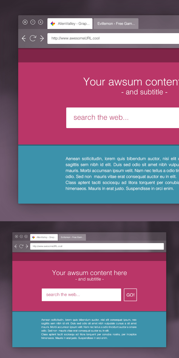 Flat Transparent Browser | AlienValley