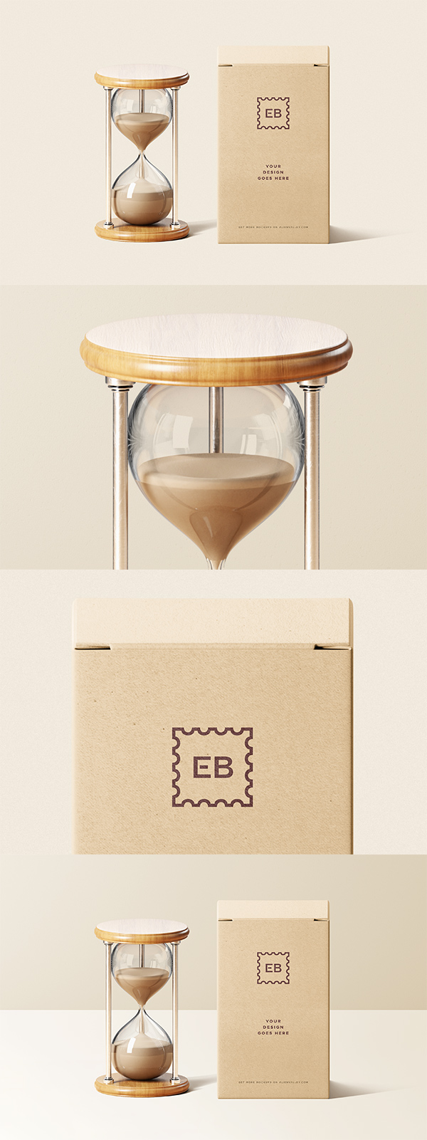 Hourglass With Box Mockup | AlienValley